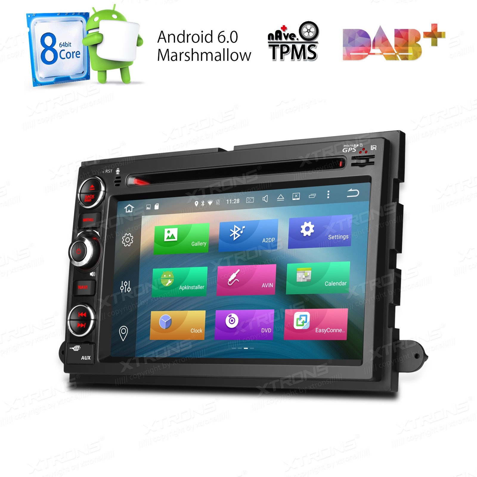 XTRONS PB76FFFAP - 7" Multimeedia keskus FORD Android 6.0 Octa-Core ...