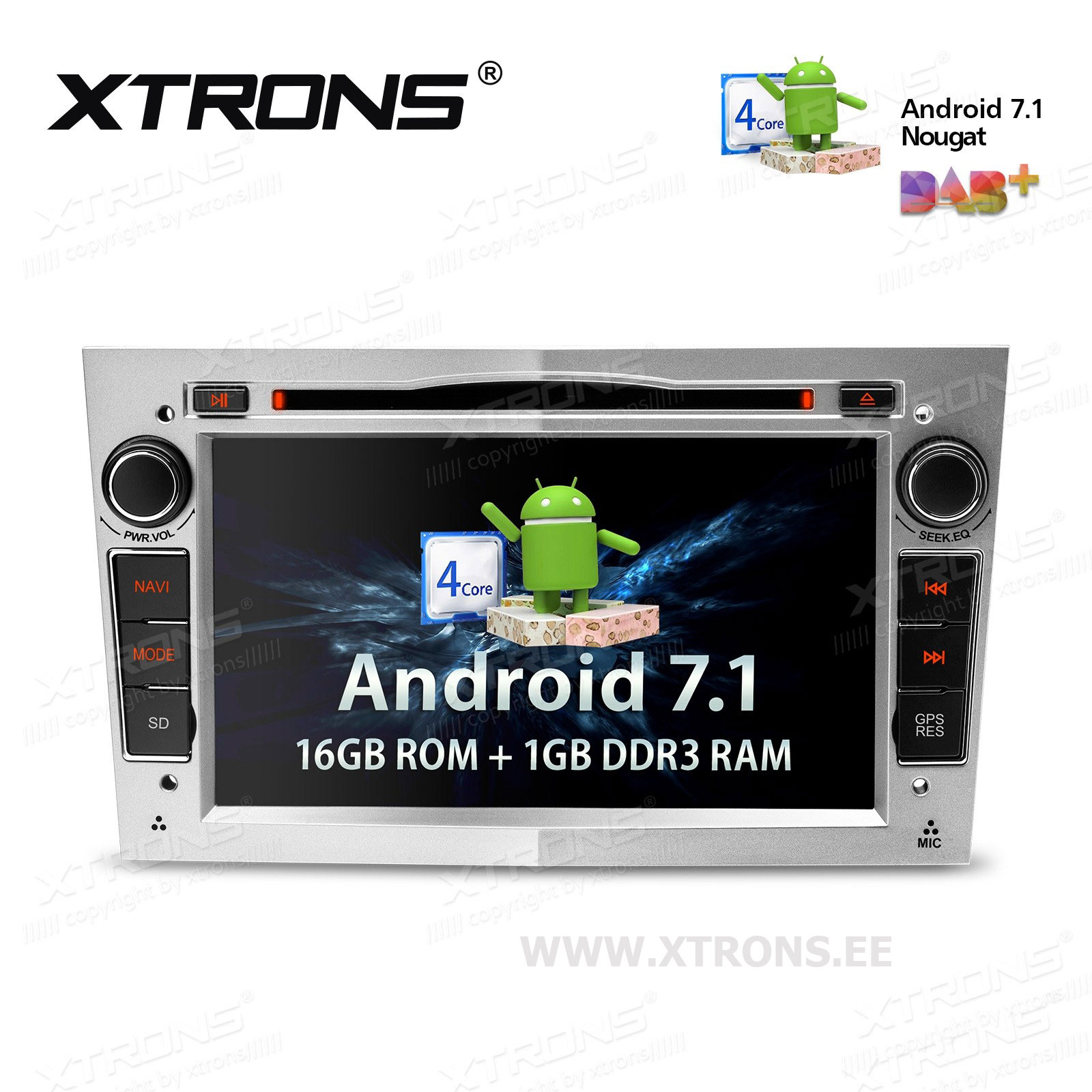 XTRONS PCD77OLO-S 7" Multimeedia keskus OPEL Android 7.1 Nougat Quad ...