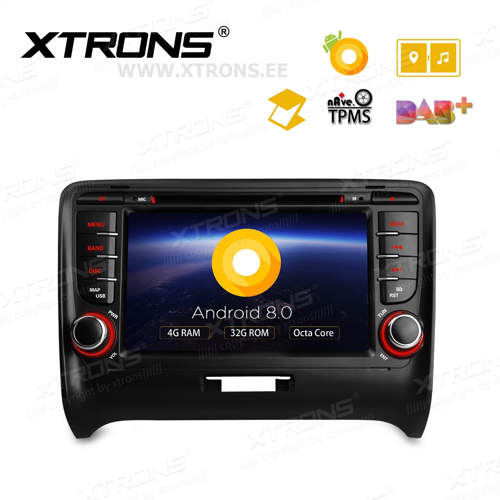 XTRONS PB78ATTIP 7" Audi TT MK2 Multimeedia Android 8.0 Octa-Core - XTRONS.EE