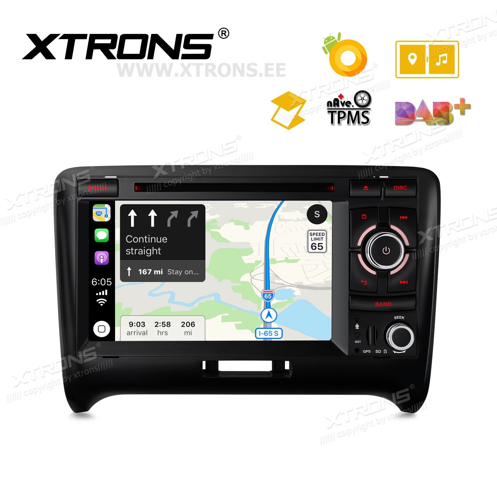 XTRONS PB78ATTRIP 7" Audi TT MK2 Multimeedia Android 8.0 Octa-Core - XTRONS.EE