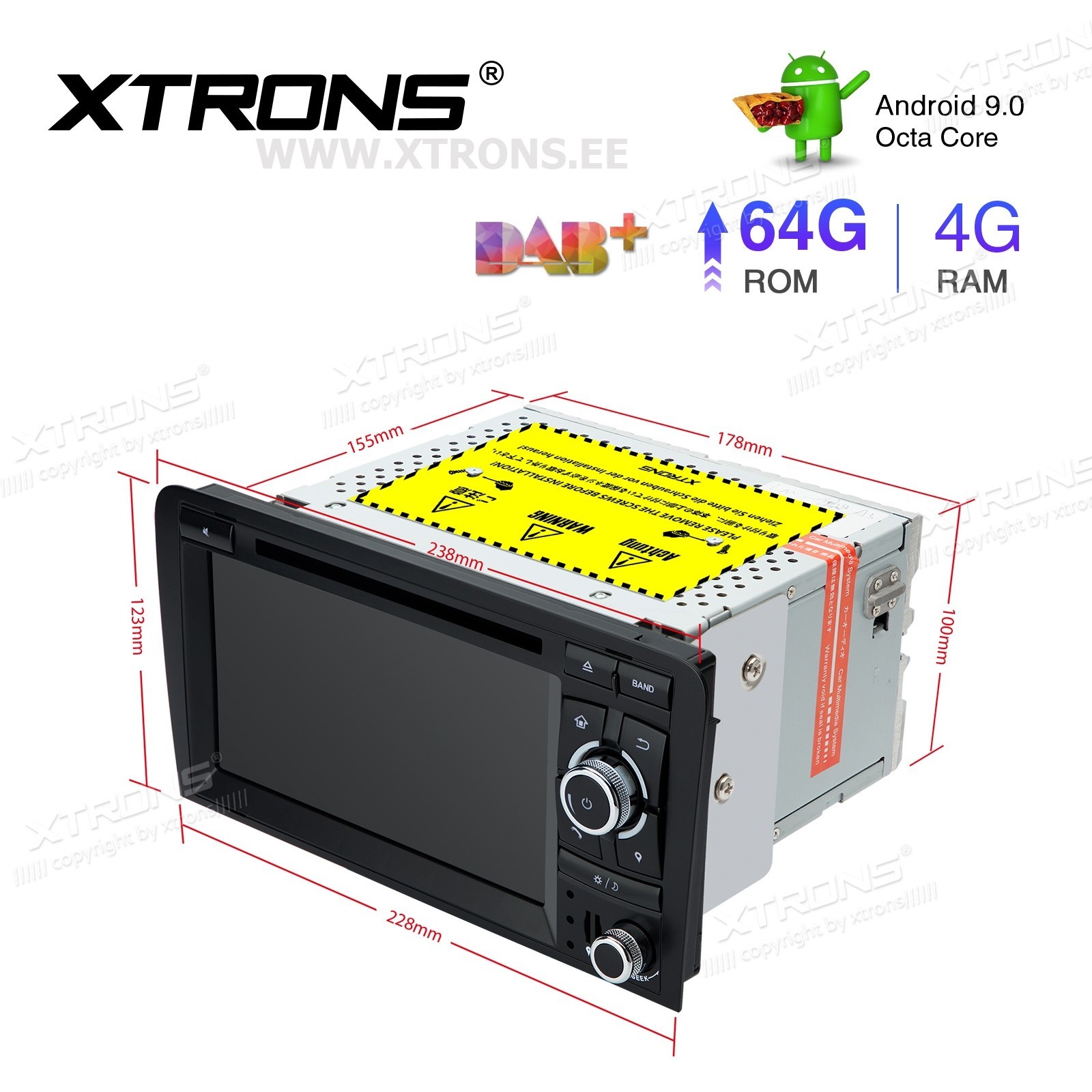 XTRONS IB79AA3RP 7" AUDI Multimeedia Android 9.0 Octa-Core - XTRONS.EE