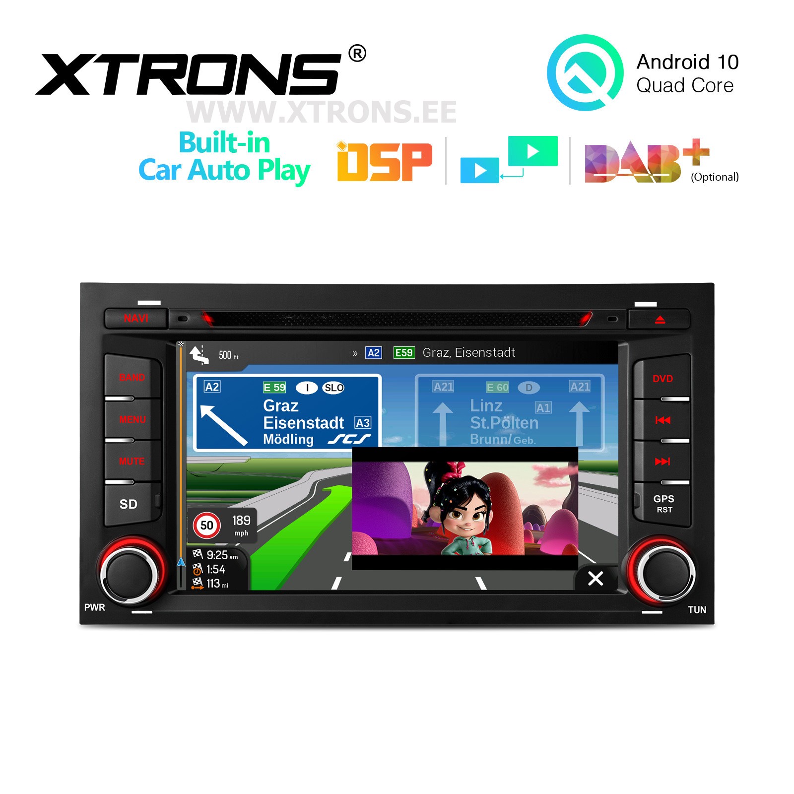 XTRONS PSA70LES 7.0" SEAT LEON Multimeedia Android 10.0 Quad-Core ...