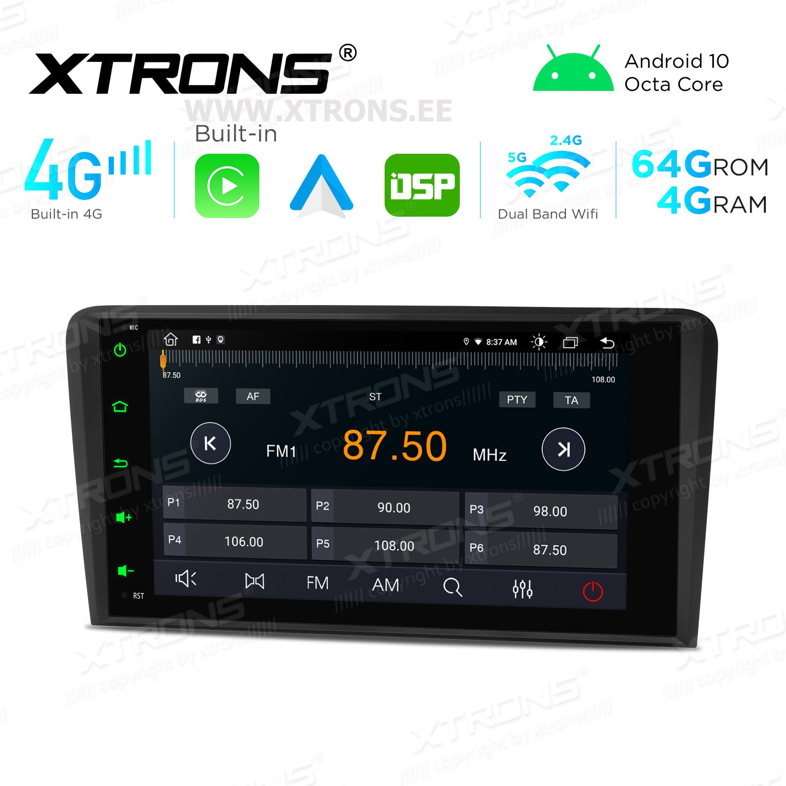 XTRONS MA80A3AL 8.0" AUDI A3 Multimeedia Android 10 Octa Core - XTRONS.EE