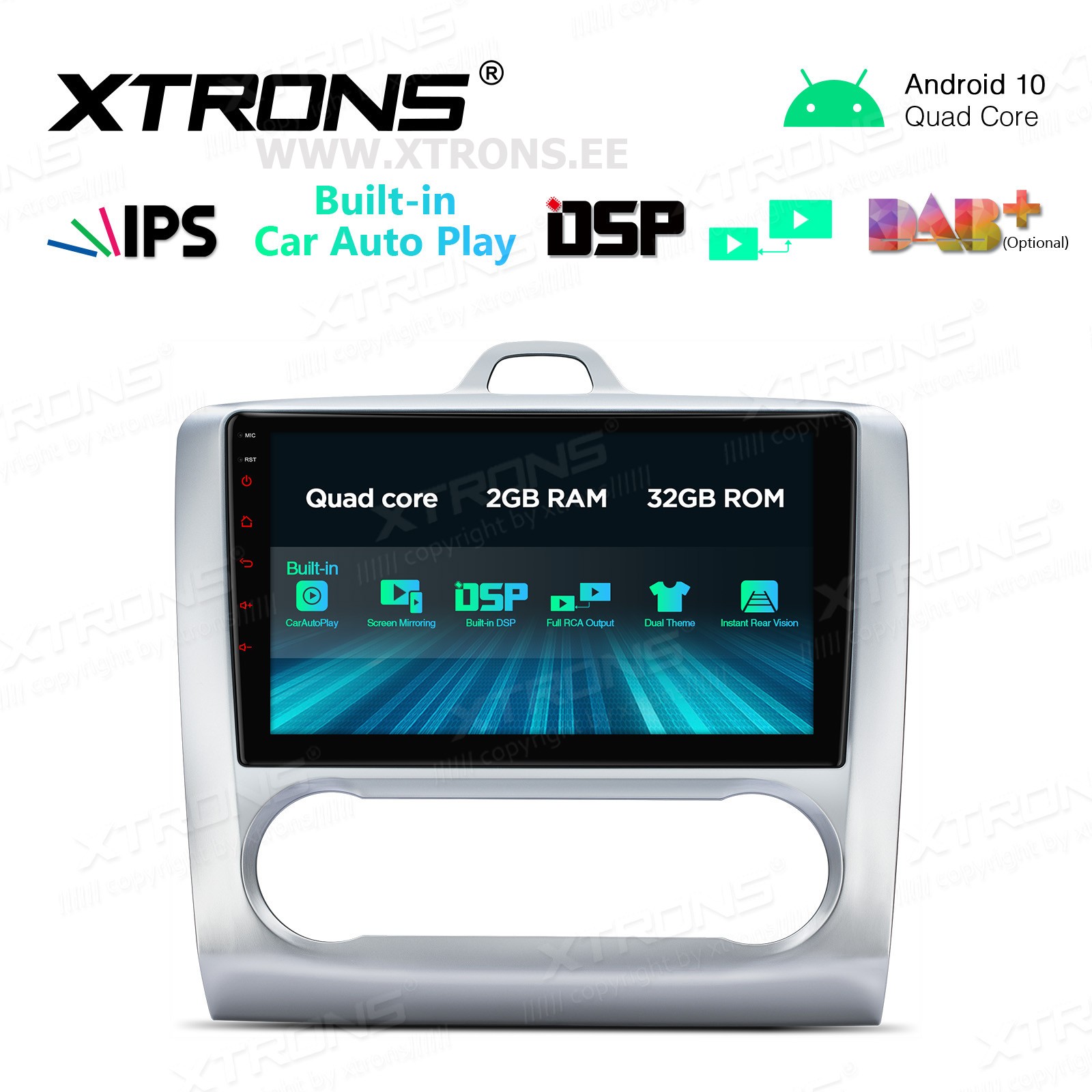 XTRONS PSP90FAF 9.0" FORD FOCUS II Multimeedia Android 10.0 Quad-Core ...