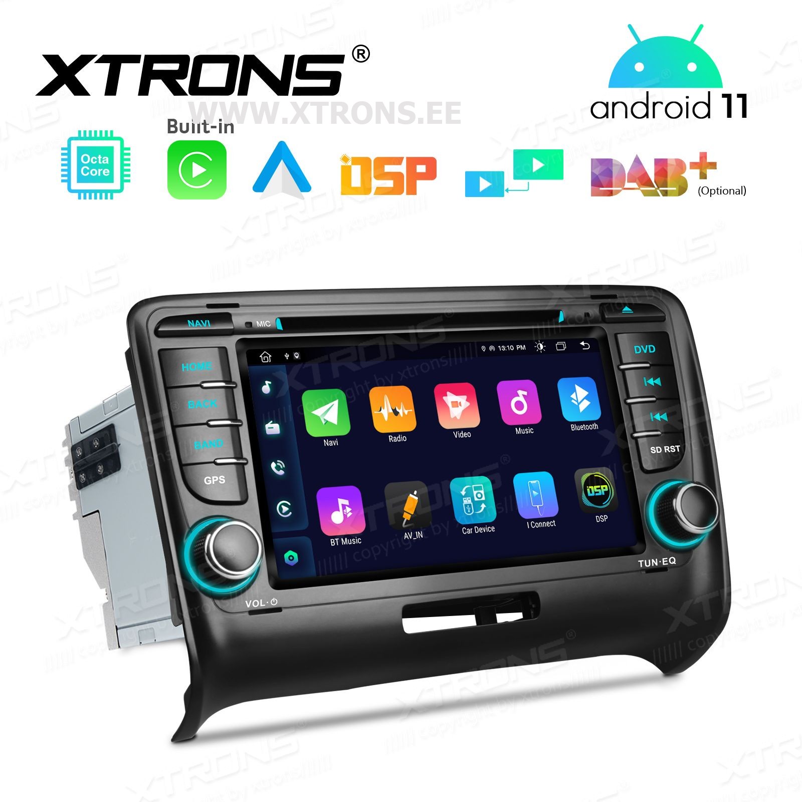 XTRONS PE72ATT 7.0" AUDI TT Multimeedia Android 12.0 Octa-Core - XTRONS.EE