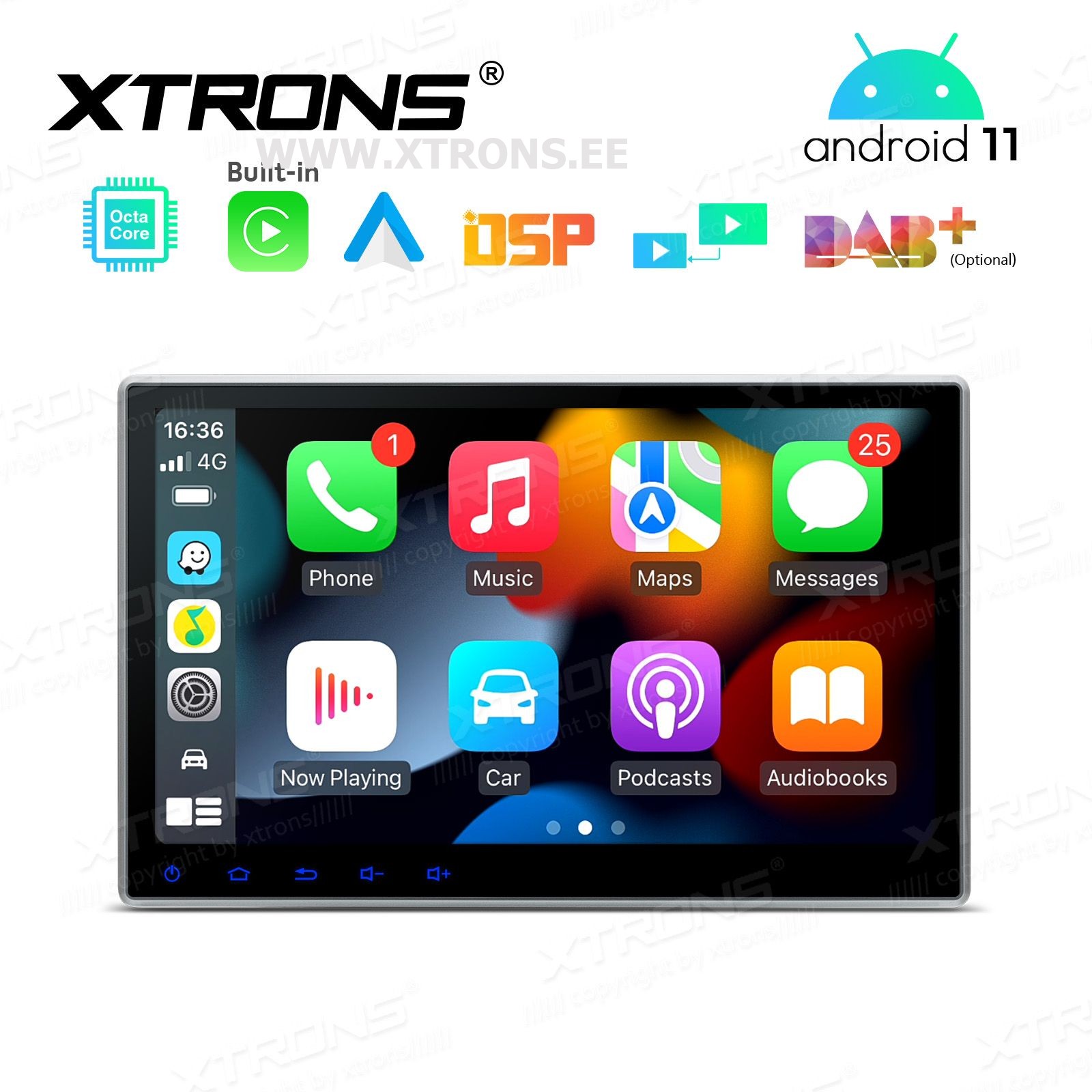 XTRONS TE124 10.1" 2DIN Multimeedia Android 12.0 Octa-Core - XTRONS.EE