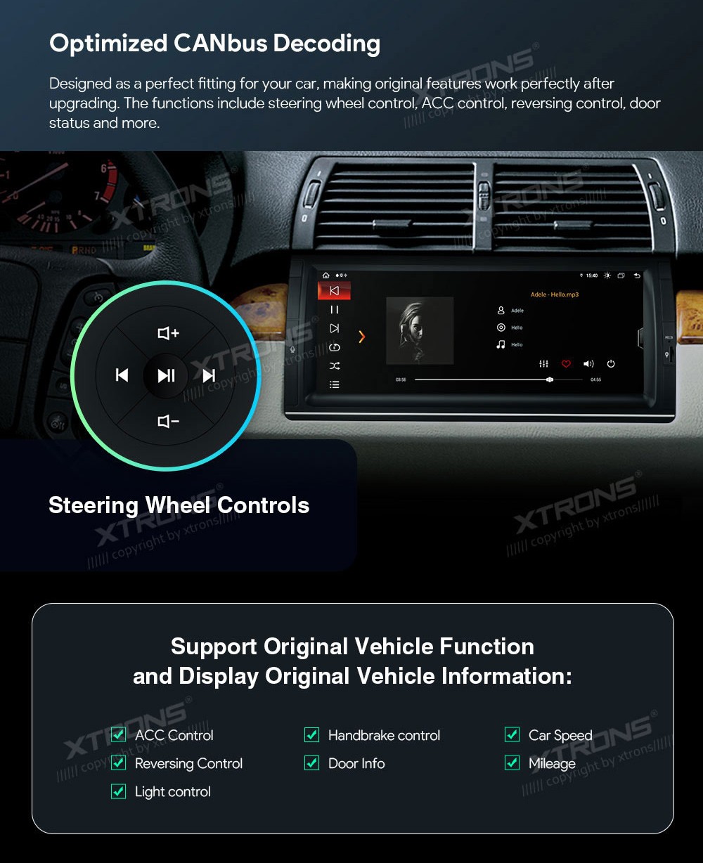 XTRONS IA1253BLH 10.25" BMW X5 E53 Multimeedia Android 12.0 Octa-Core - XTRONS.EE